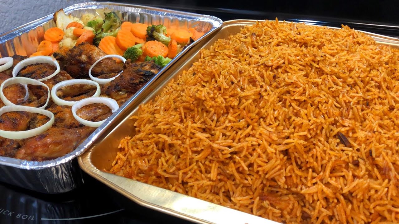 How To Make Party Jollof Rice AND Chicken - YouTube