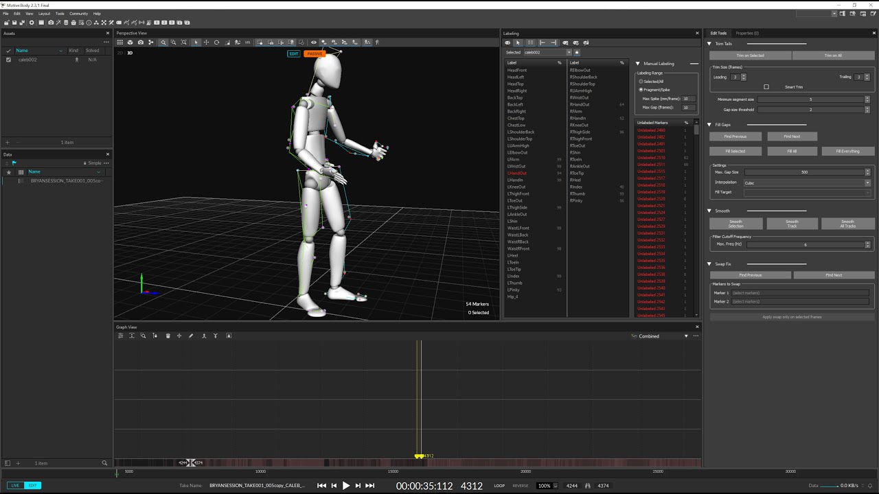 Optitrack: Motive 3D - Mocap Clean Up Live - Virtual Production PT: 11 ...