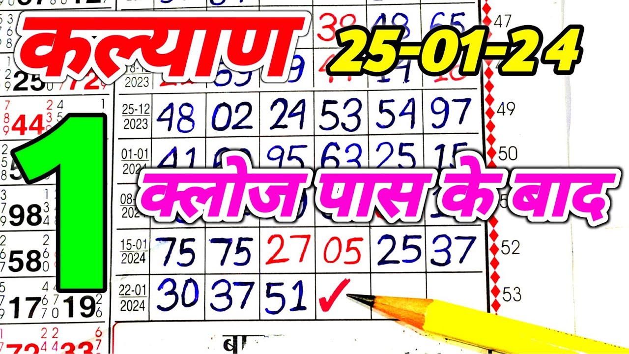 Kalyan_25-01-24 || Kalyan fix open || Kalyan line trick || Satta matka ...