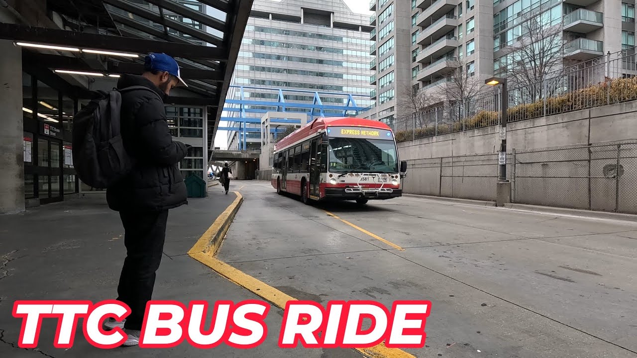 TTC 996 Wilson Express Bus Ride from Scarborough Centre Station to York ...