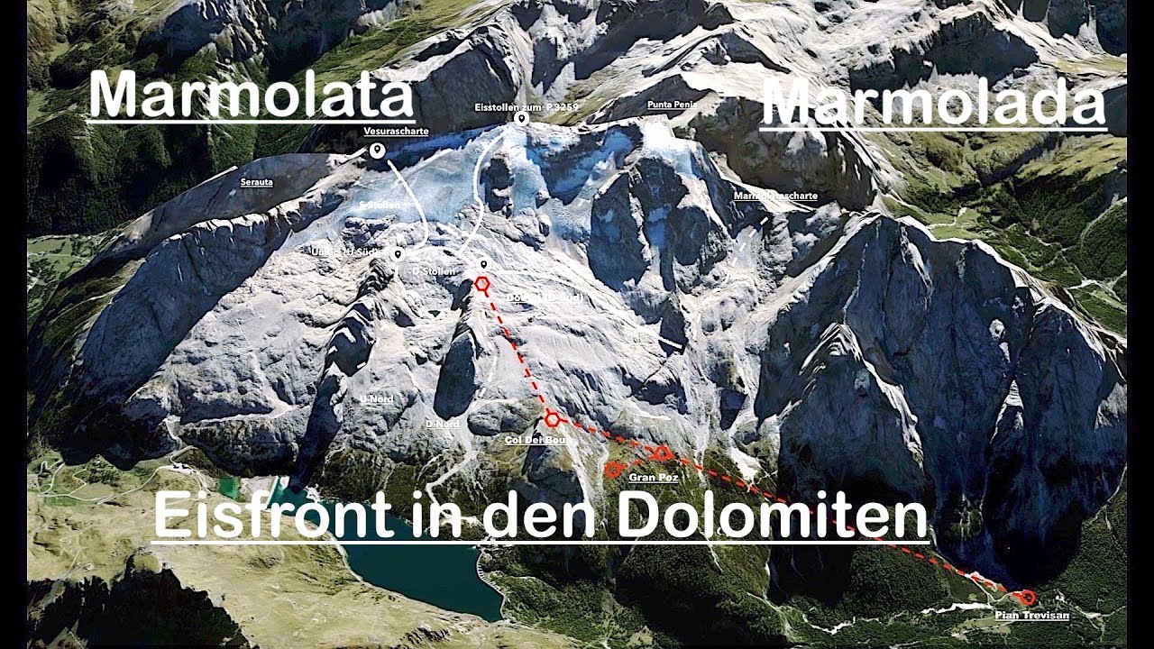 Marmolata Eisfront in den Dolomiten -1. Weltkrieg - YouTube