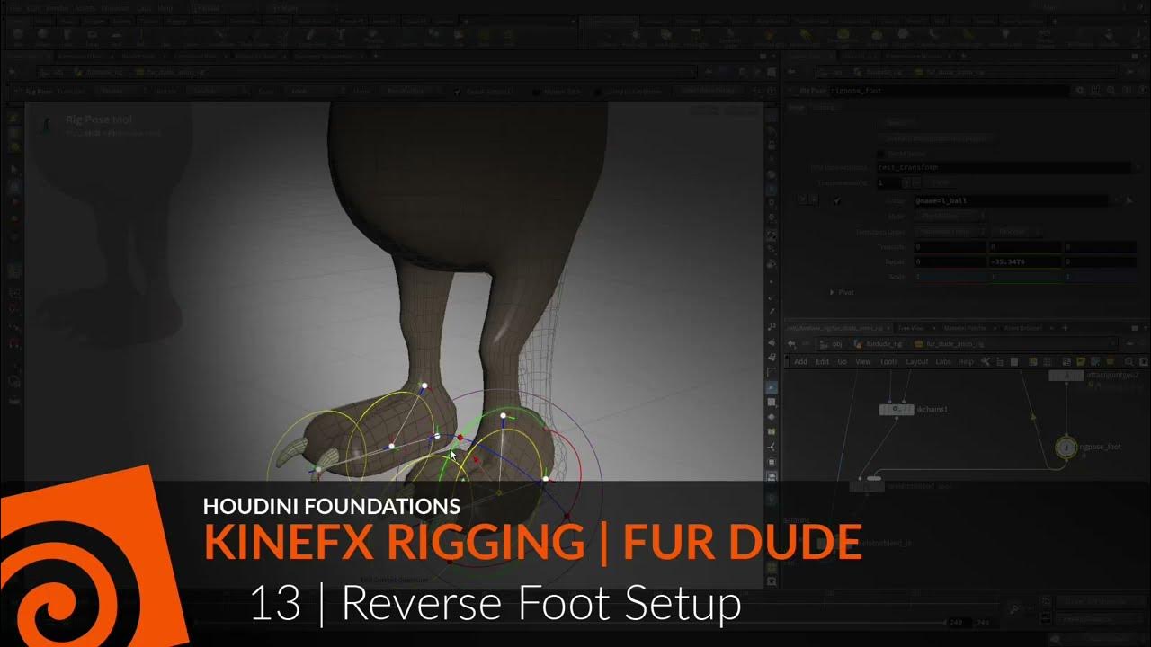 Houdini Foundations | Rig Fur Dude with KineFX 13 | Reverse Foot Setup - YouTube