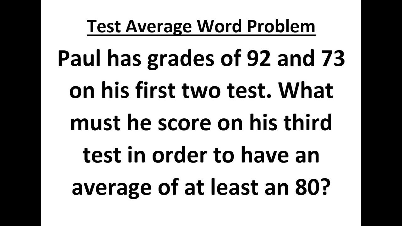 Finding a Test Average when there is missing information - YouTube