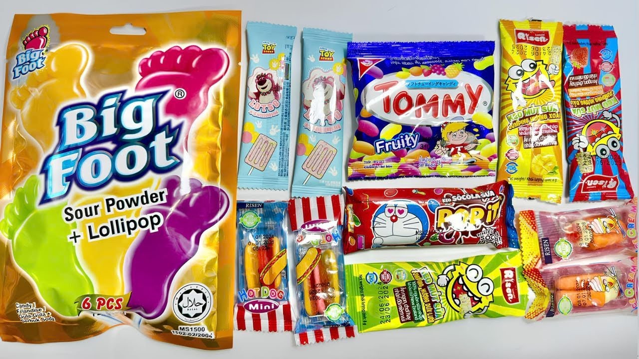 15 minutes satisfying unboxing video BIG FOOT, TOMMY candy ASMR mukbang ...