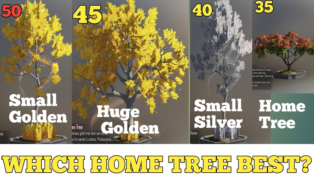WHICH HOME TREE IS BEST IN HOMEMODE PUBG MOBILE ? HUGE GOLDENHOME TREE ...