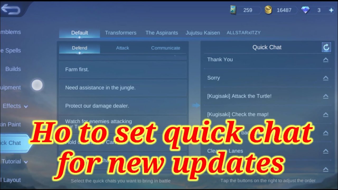 How to set quick chat, How to assign quick chat - YouTube