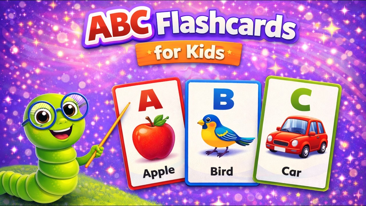 ABC Flashcards for Kids | Alphabet Words from A to Z | Preschool ABC ...