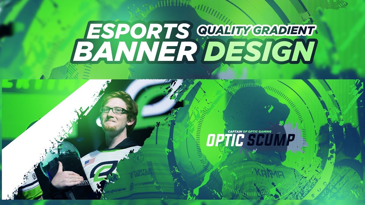 Photoshop Tutorial: Esports Quality Gradient Banner Design - YouTube