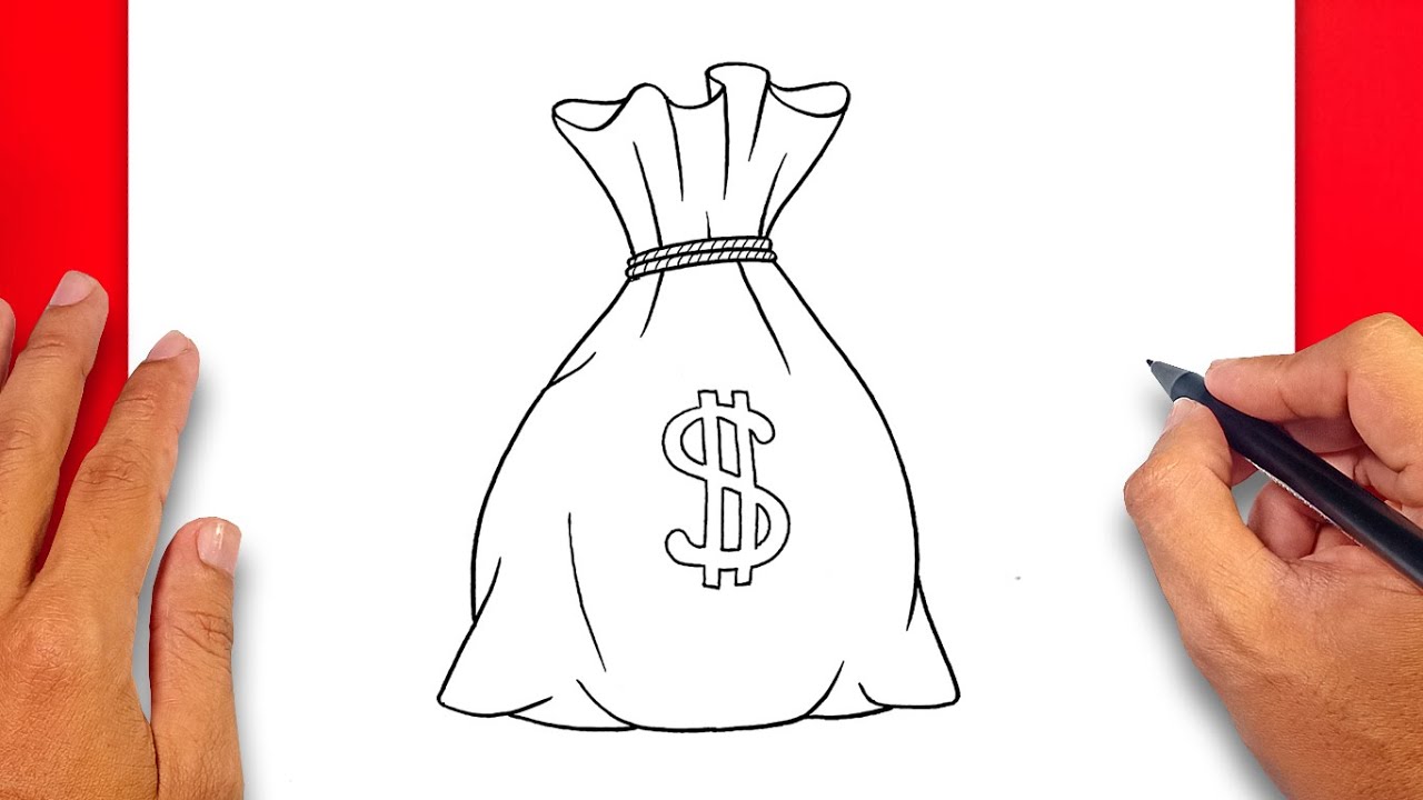How to draw Money Bag With Dollar Sign Easy - YouTube