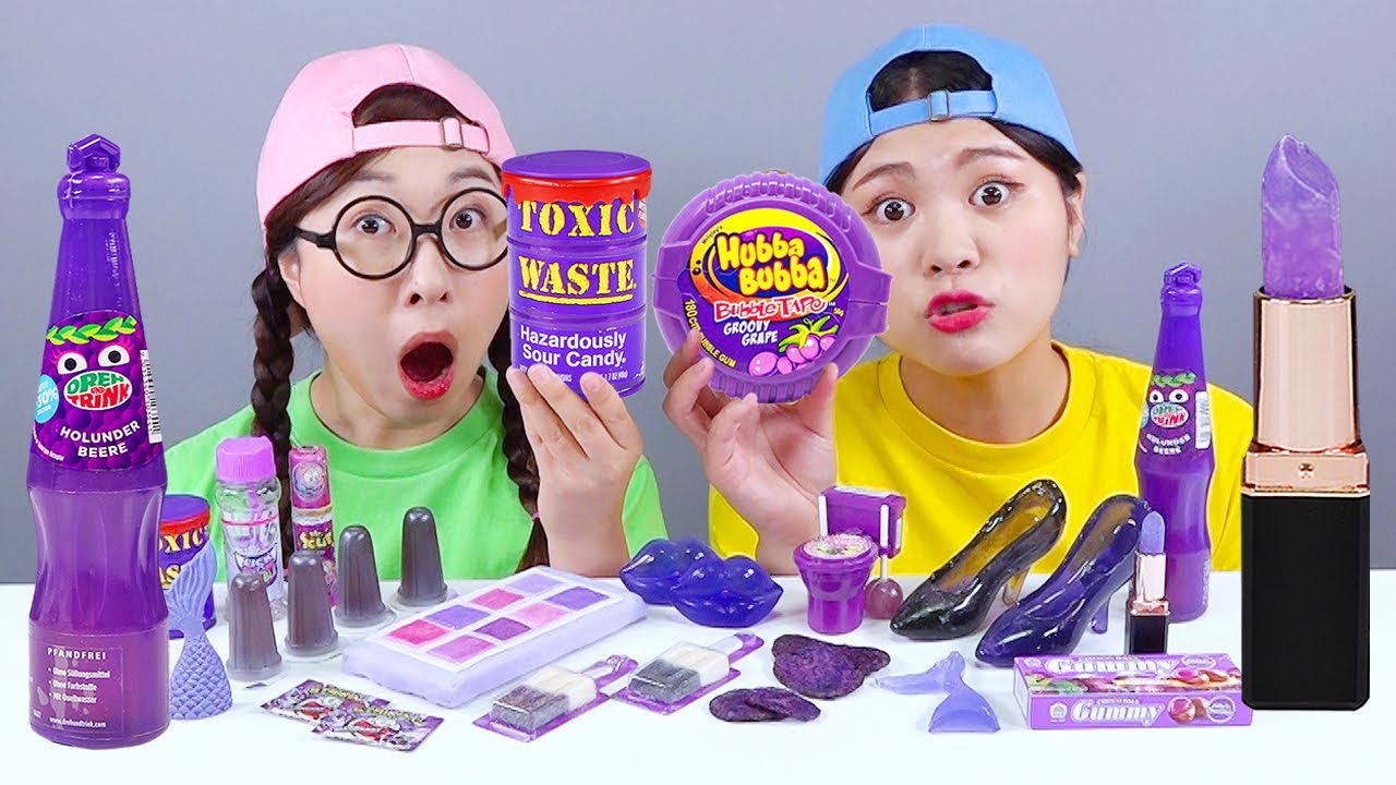 Sobremesa De Chocolate Roxo Mukbang DONA - YouTube