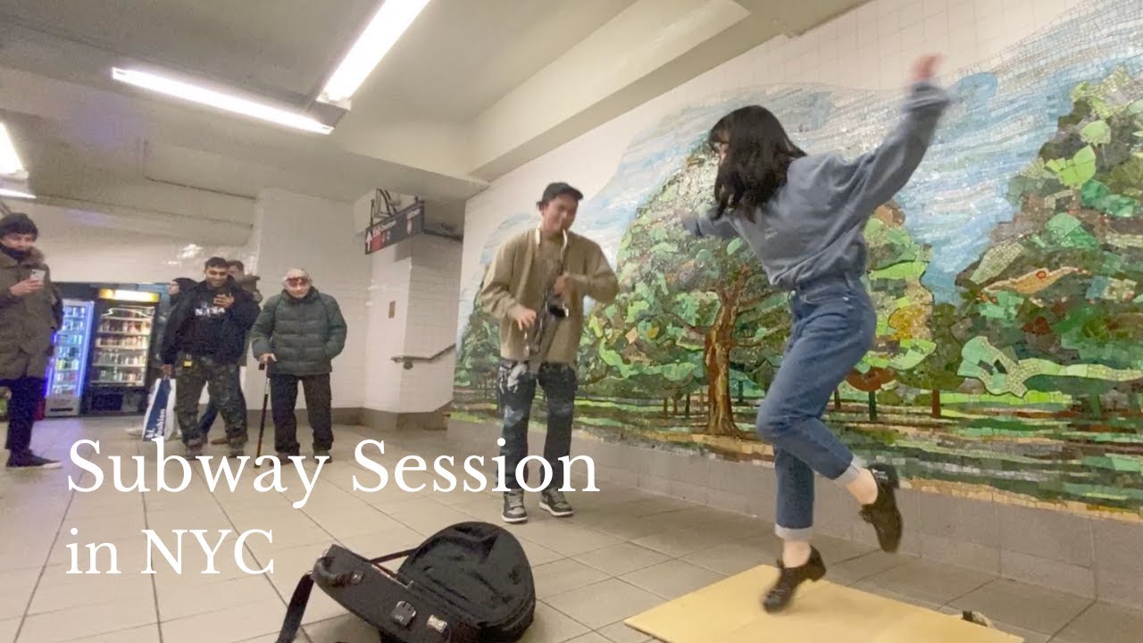 Subway Performance in New York City - Tap dance and Sax - - YouTube