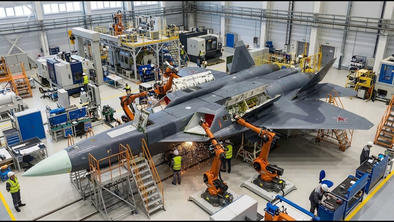 Inside the Factory: Su-57 PAK FA Weapons Bay Assembly & Robotic Stealth ...