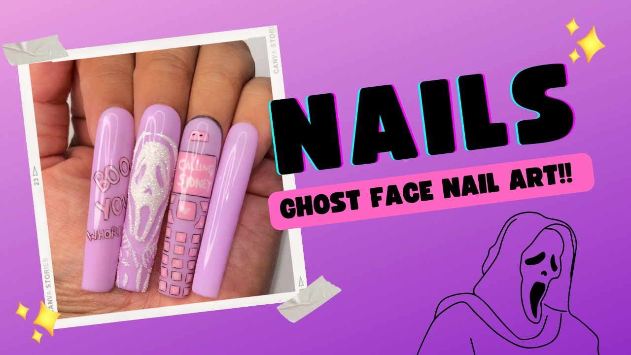 Scream Nail Art | Ghost Face Nails | Halloween Nails - YouTube