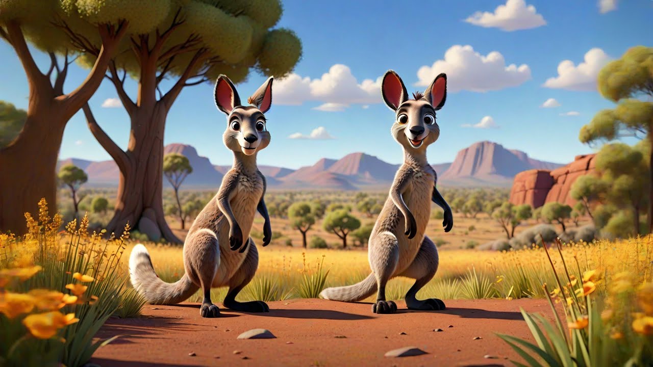 Jumping Kangaroo Boing Boing | Animal Action Song for Kids | Fun ...