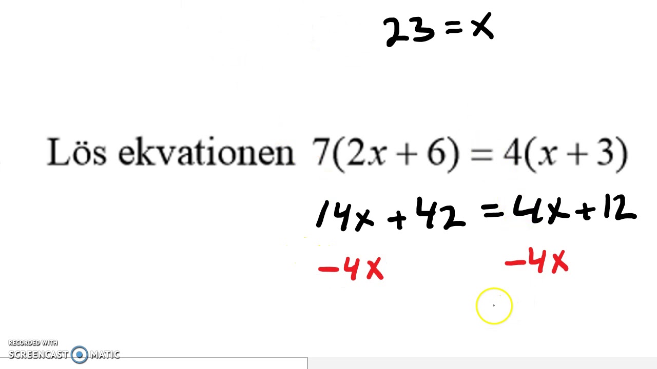 Algebra uppgifter 1 ekvationer 12-15 - YouTube