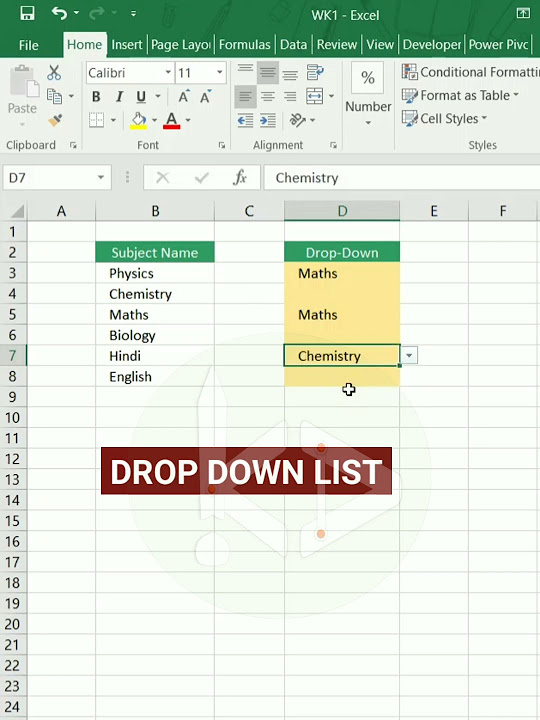 Create Drop Down List In Excel Exceltips Excelshortcuts Excel Dropdownlist Youtube 