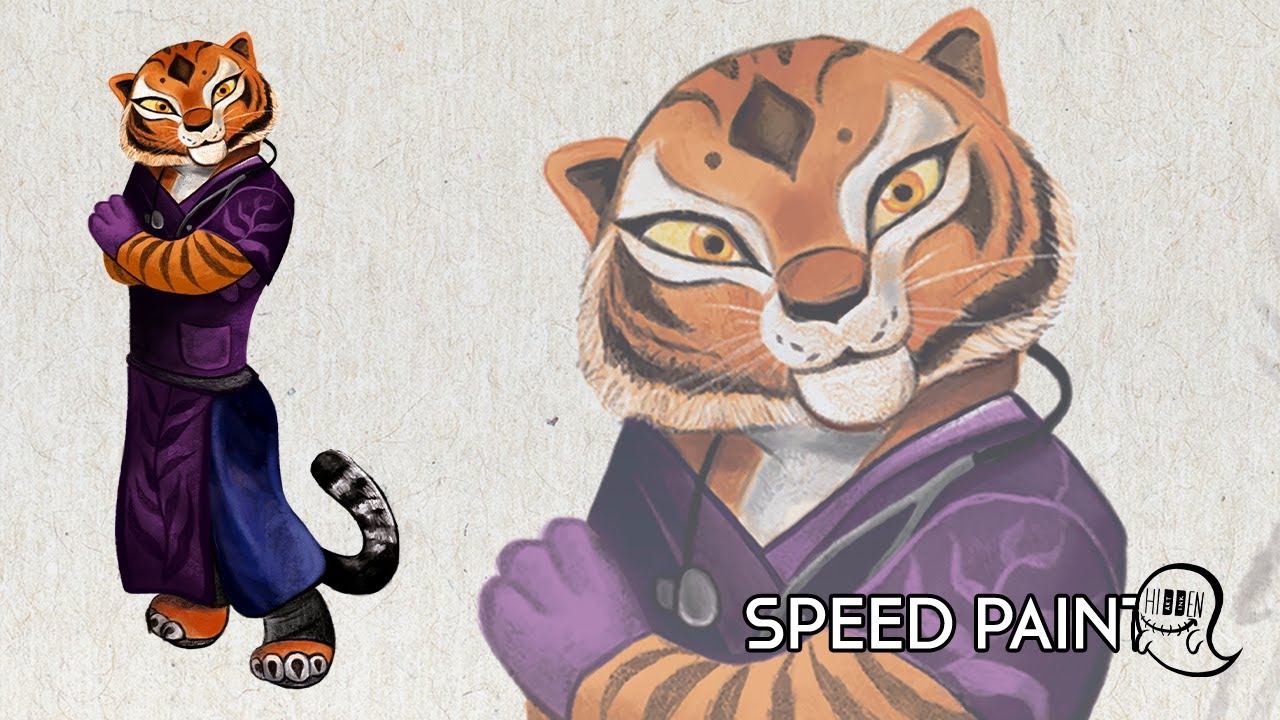 Como dibujar a tigresa de kung fu panda | How to draw tigress from kung ...