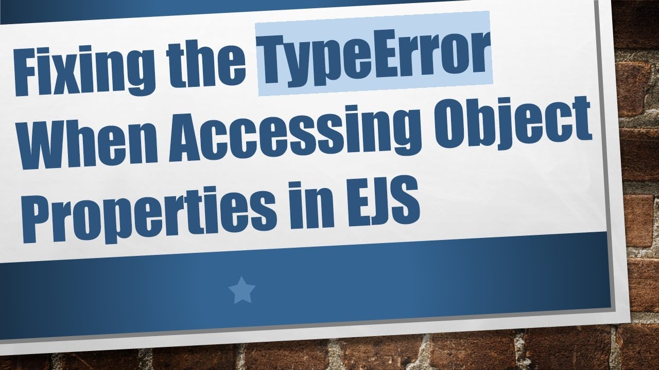 Fixing the TypeError When Accessing Object Properties in EJS - YouTube