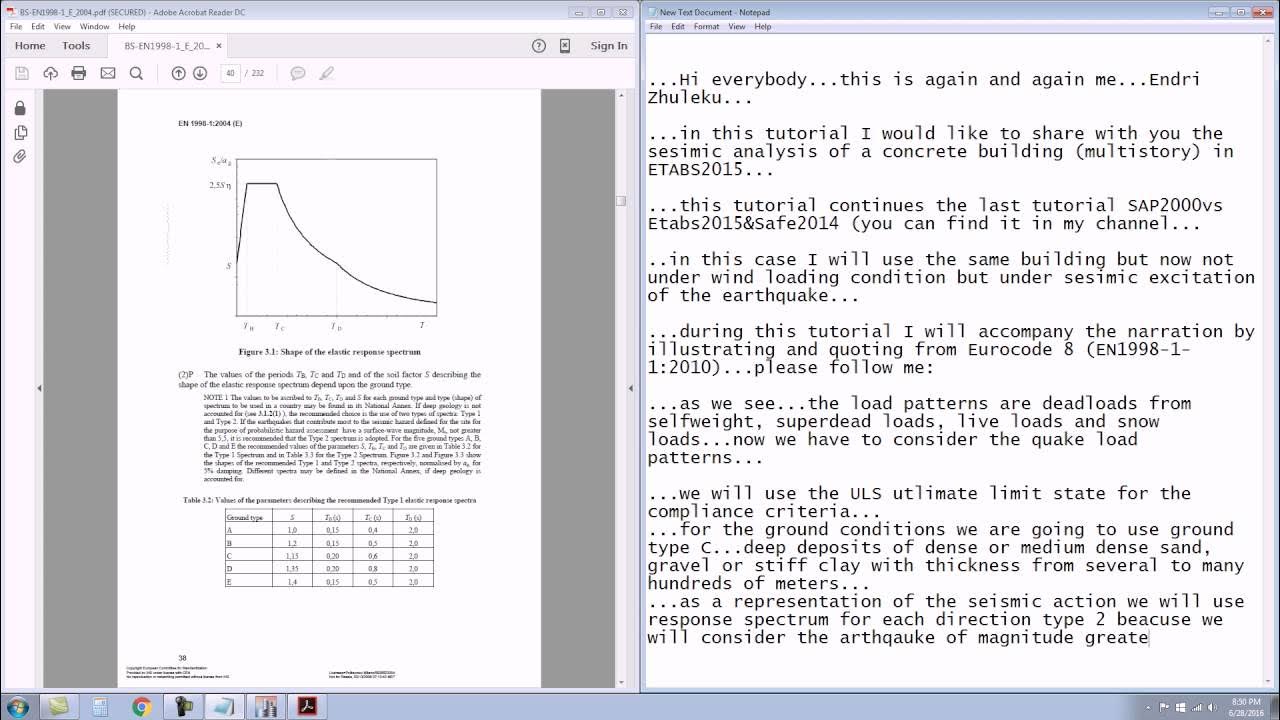 Seismic Modal Response Spectrum Analysis in Etabs 2015 - YouTube