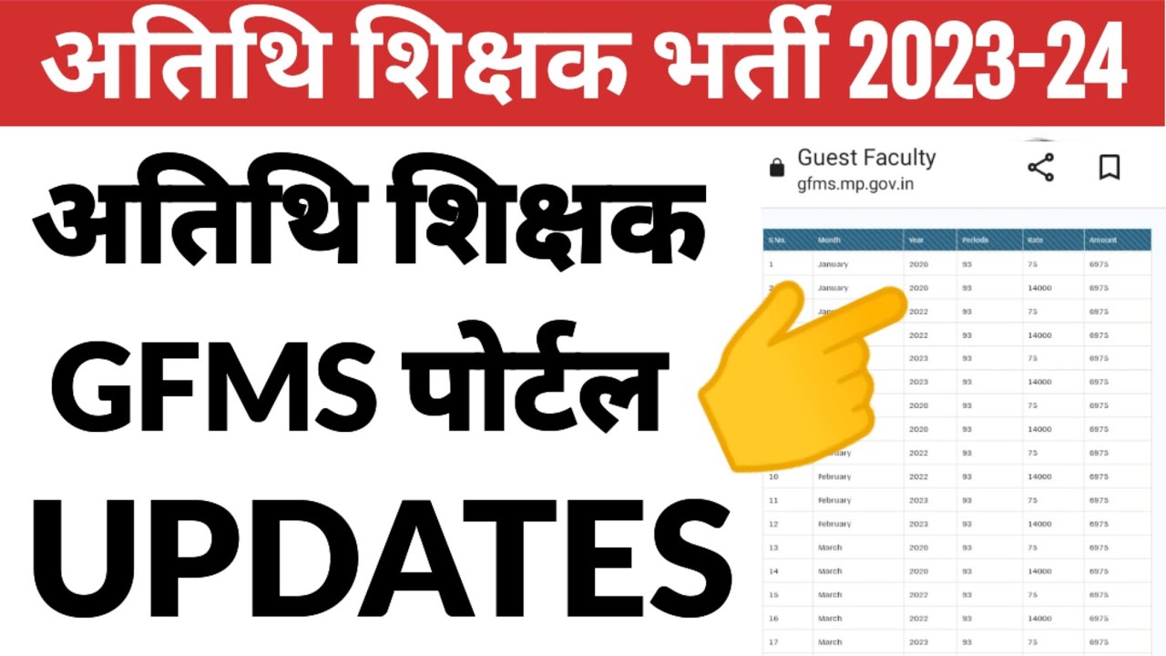 GFMS portal updates today | atithi shikshak latest news today | gfms ...