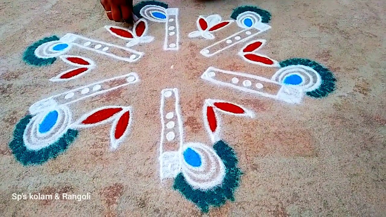 Krishna jayanti special drawing flute // Gokulastami special rangoli by ...