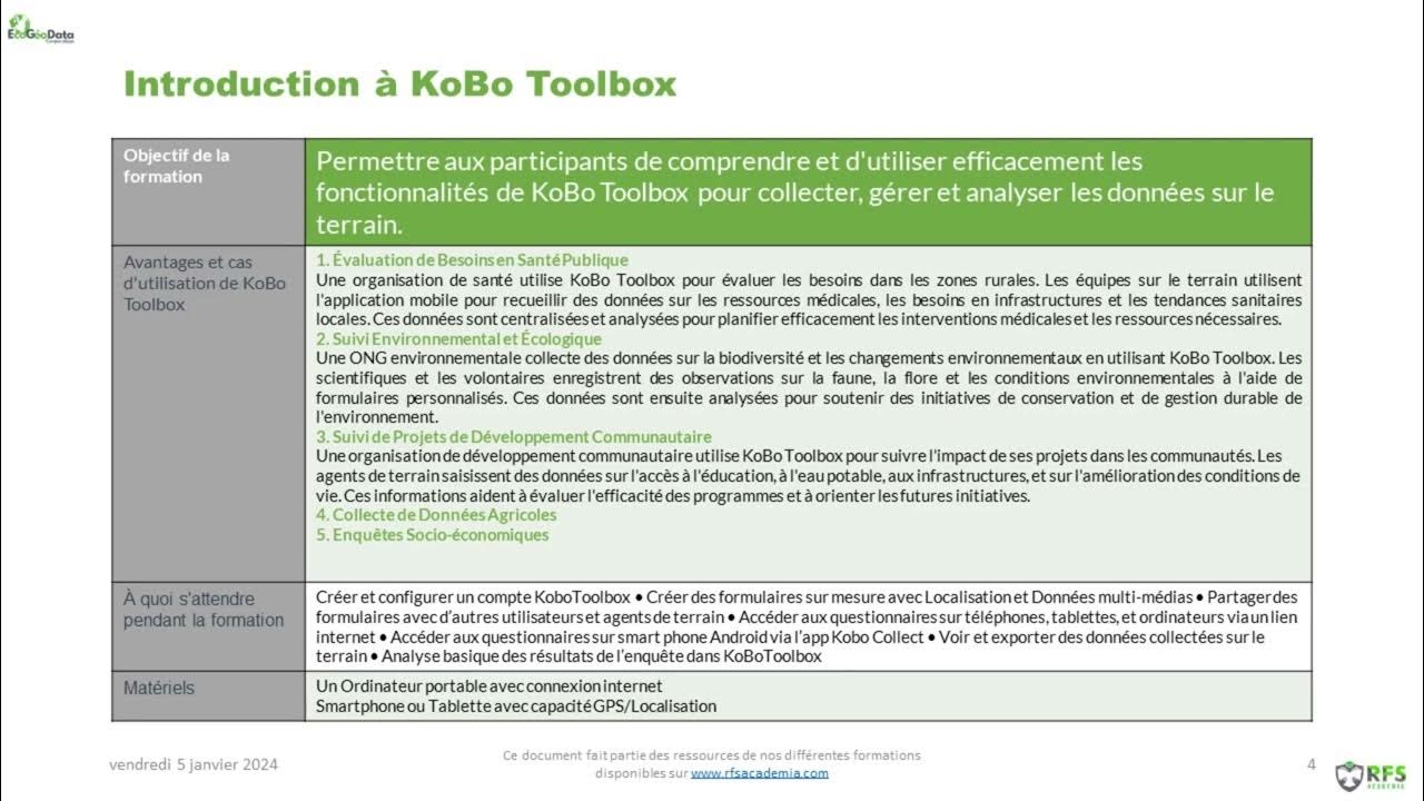 introduction à kobotoolbox, module 02, leçon 02, formation kobo - YouTube