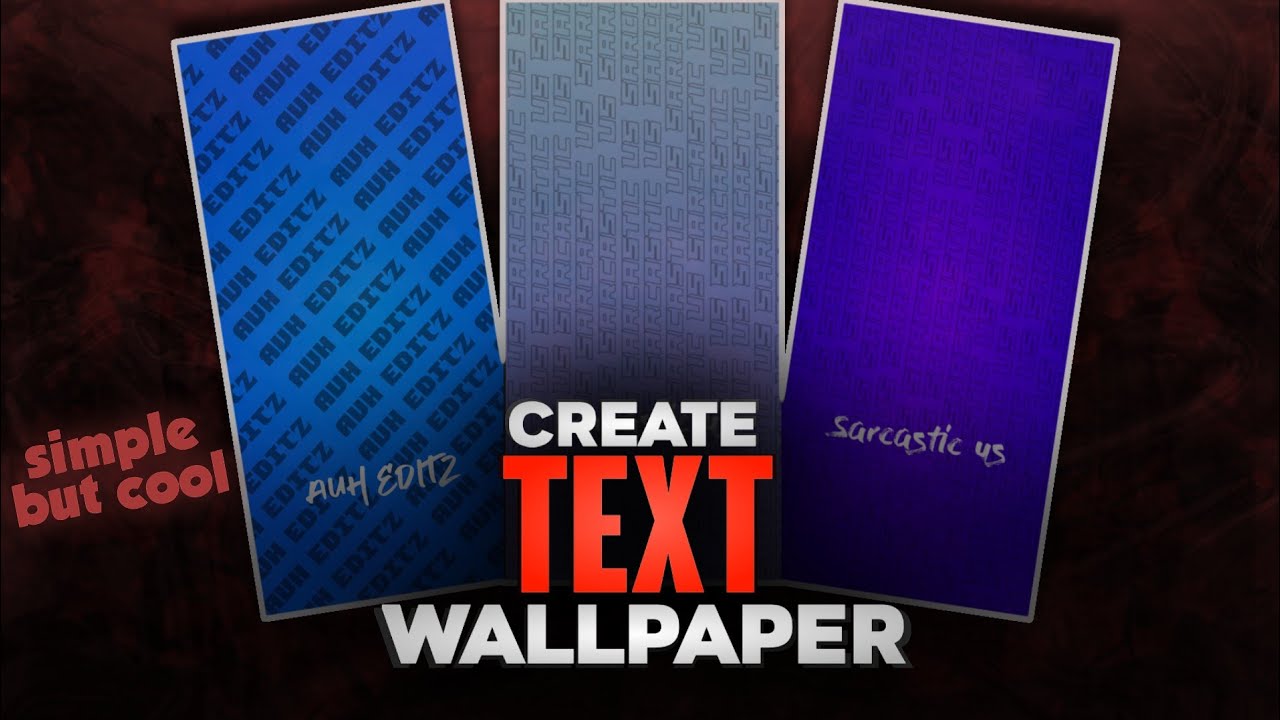 Create Cool Text Wallpaper🔥 | PS CC TUTORIAL | AUH EDITZ - YouTube