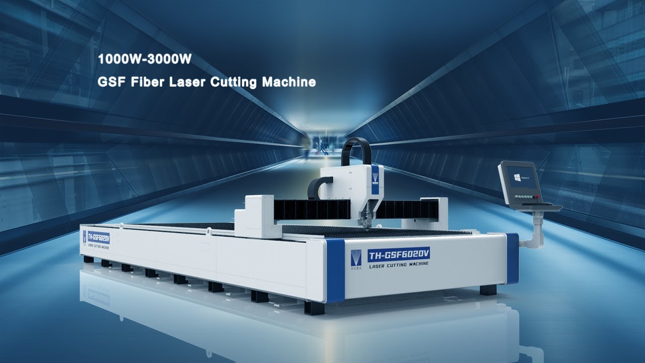 Live! 1000W GSF fiber laser cutting machine cut out an elegant armchair ...