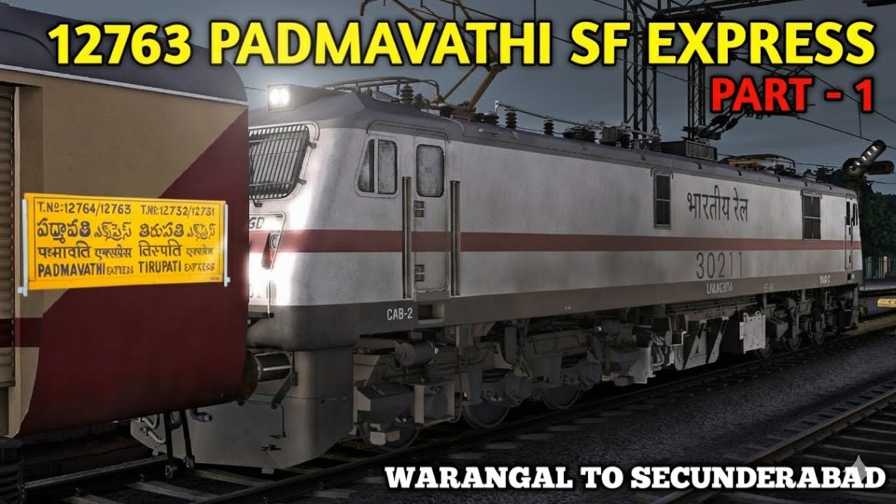 🚆 12763 Padmavathi SF Express | WAP-7 Action ⚡ | Warangal to ...