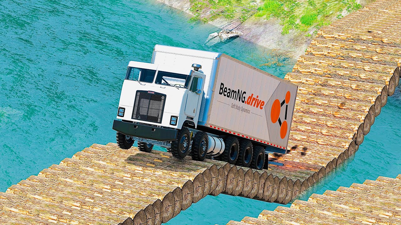 Cars vs Log Bridge #2 – BeamNG Drive - YouTube