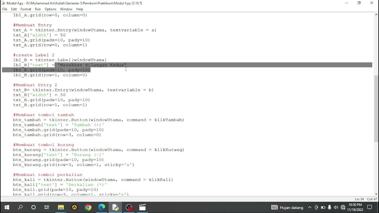 Membuat Kalkulator Sederhana Dengan GUI tkinter Di Python - YouTube