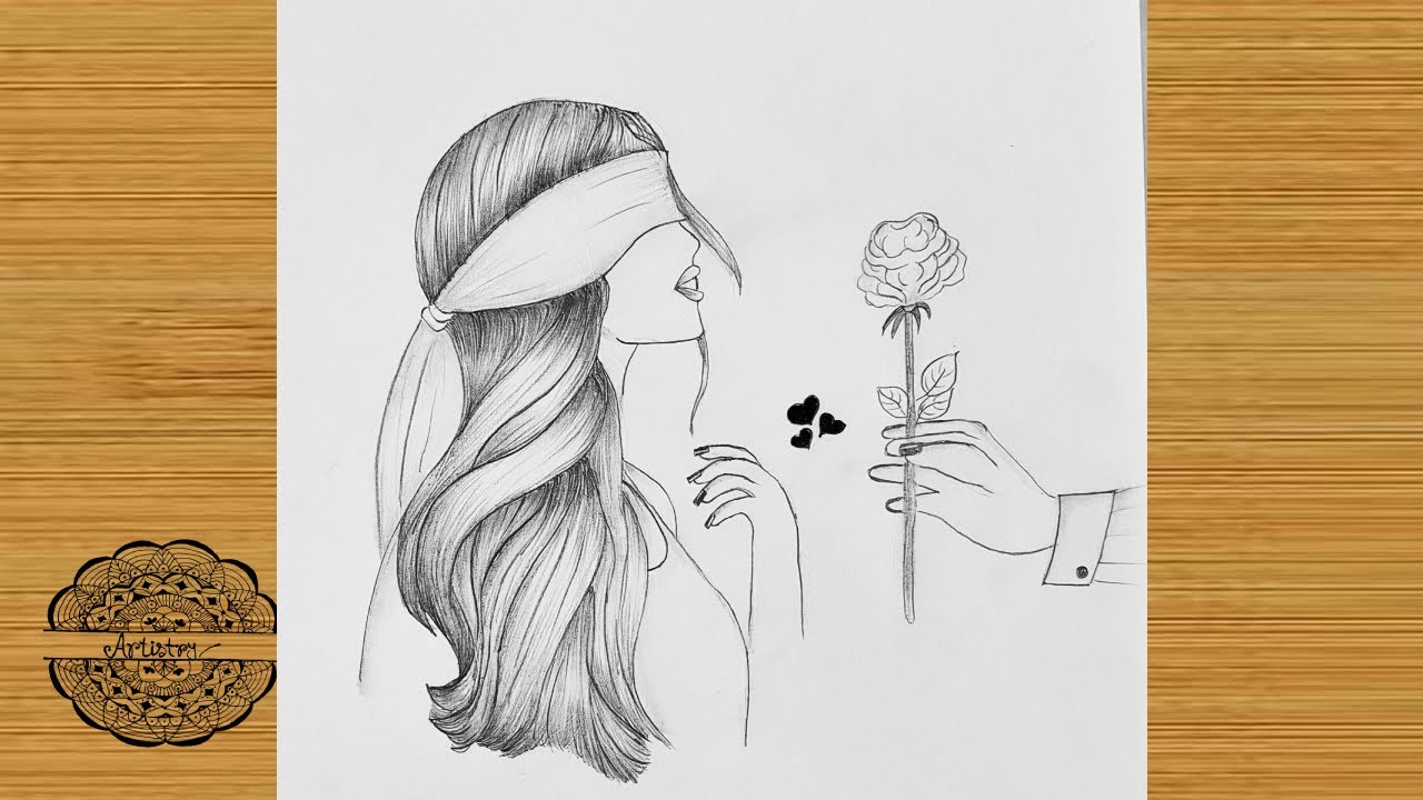 How to draw Romantic propose scenery step by step || Romantic couple ...