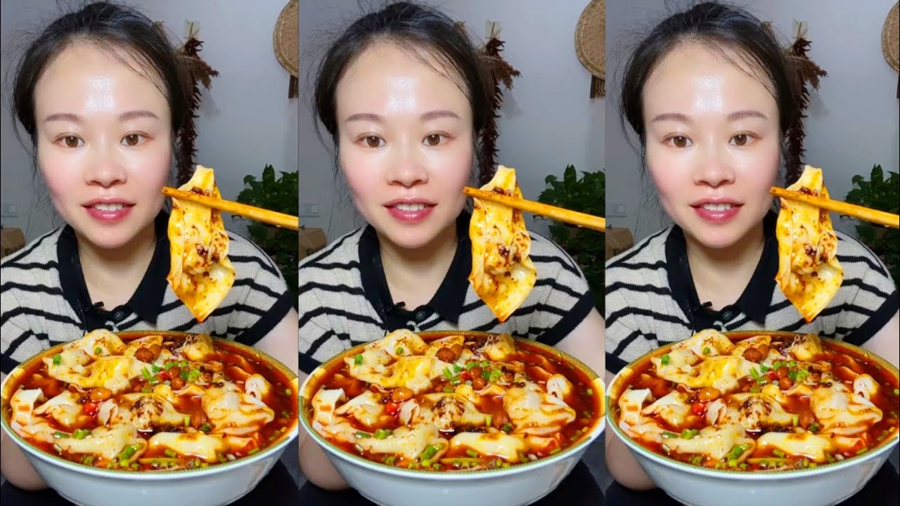 Yummy Spicy Food Mukbang, Eat Spicy Dumplings Soups Mukbang, Fried Pork ...