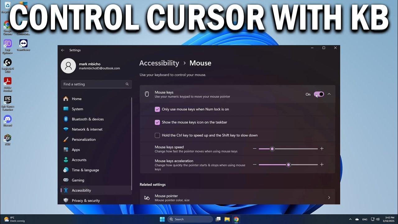 How To Control Mouse Cursor From Keyboard Windows 11 (2024) - Easy Fix - YouTube