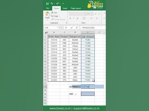 How to calculate MAX and MIN in Excel? #excel #shorts #shortsvideo ...