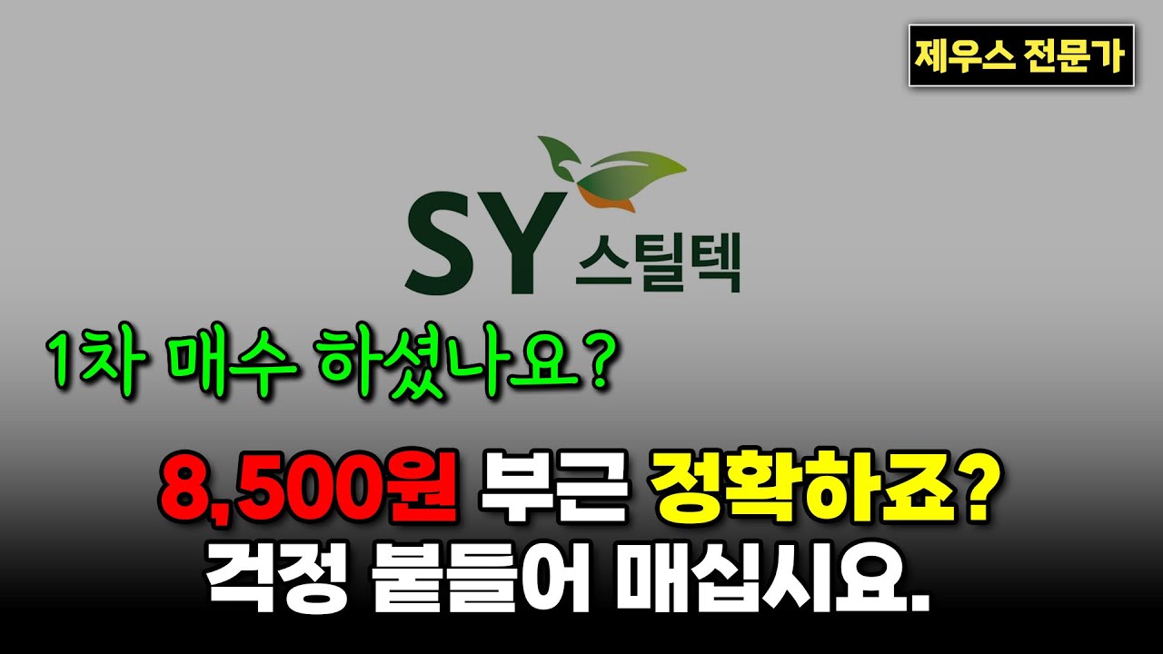 에스와이스틸텍 주가 전망 월요일 이렇게 대응하세요 무료 강의자료 신청하세요 에스와이스틸텍 에스와이스틸텍주가