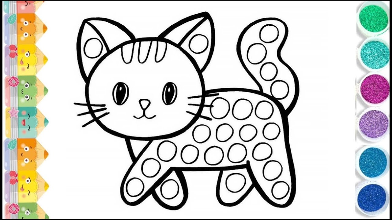 Cat pop it drawing , cat l pop it drawing , painting, colouring for ...