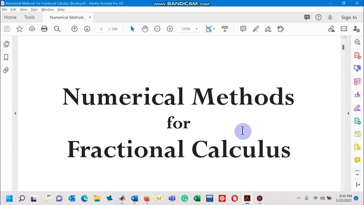 Lecture 01: 1 of 2 MATLAB code for the Fractional Forward Euler Method - YouTube