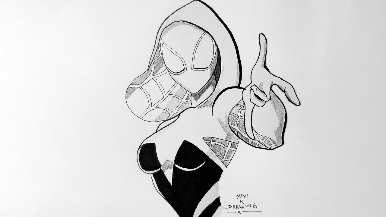 How To Draw Gwen Stacy | Drawing Spider-Woman - YouTube