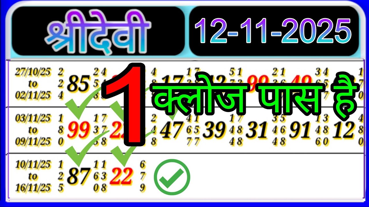 Sridevi 12-11-2025 satta matka sridevi fix fast results sridevi chart ...
