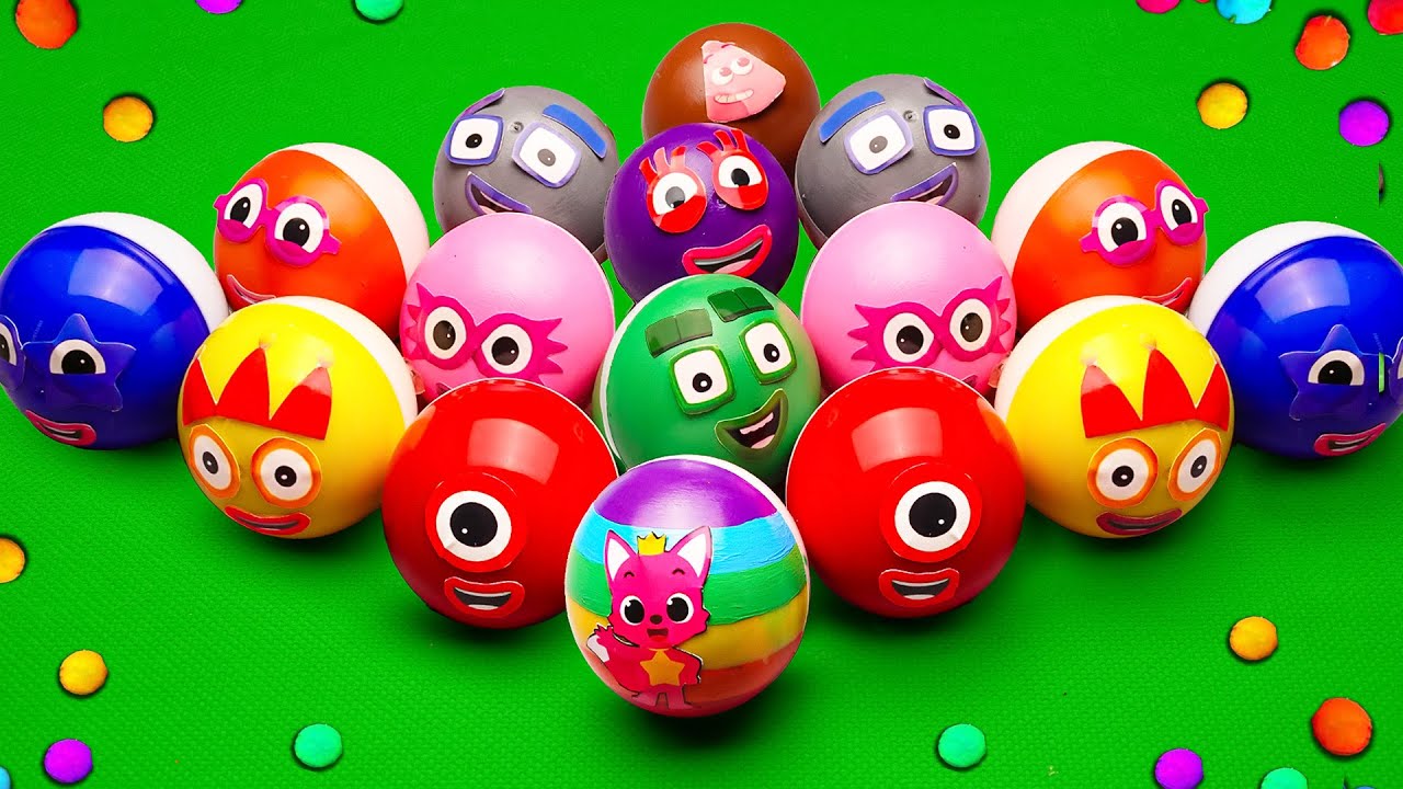 Finding Rainbow Pinkfong Eggs SLIME, Cocomelon Carrot, Candy with CLAY ...