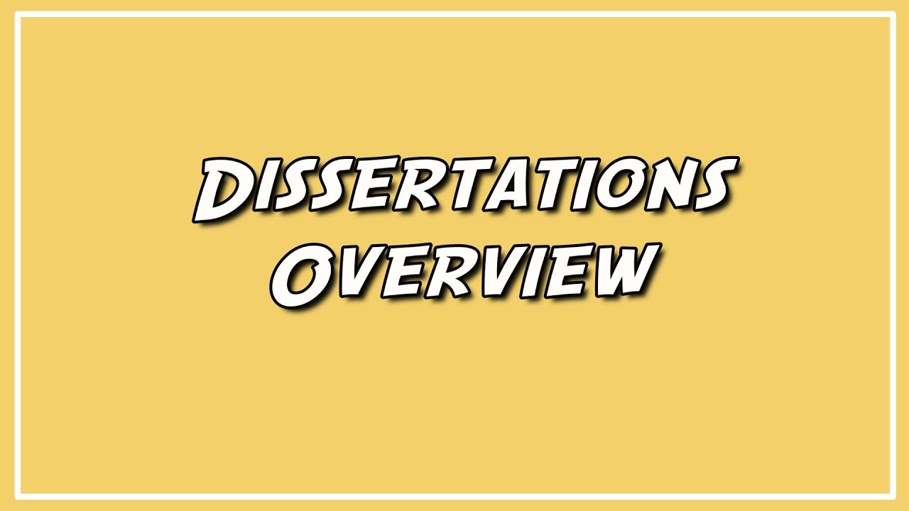 Dissertation Overview - YouTube