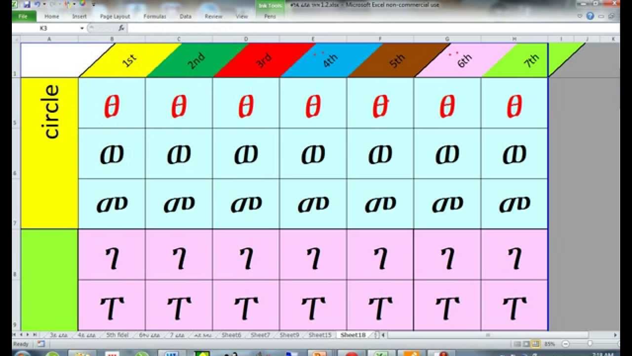 Ge'ez alphabet from 1st (main) to 2nd and 3rd - YouTube