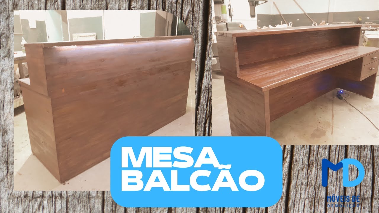 Como fazer Balcão utilizando laminação de madeira - pallet de eucalipto ...