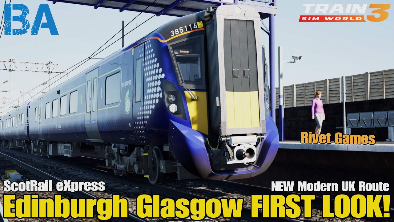 EDINBURGH GLASGOW FIRST LOOK (New UK Route) - ScotRail eXpress - Class ...