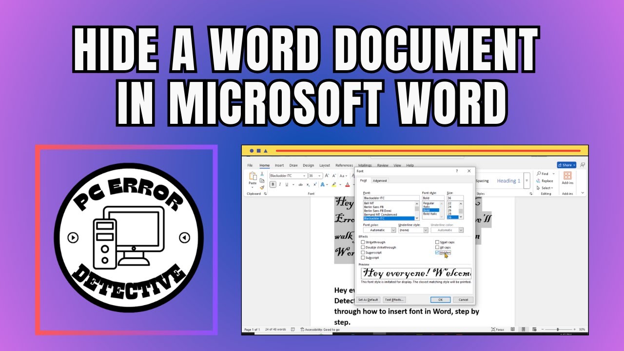 How to Hide a Word Document in Microsoft Word - Simple Steps [2025 ...