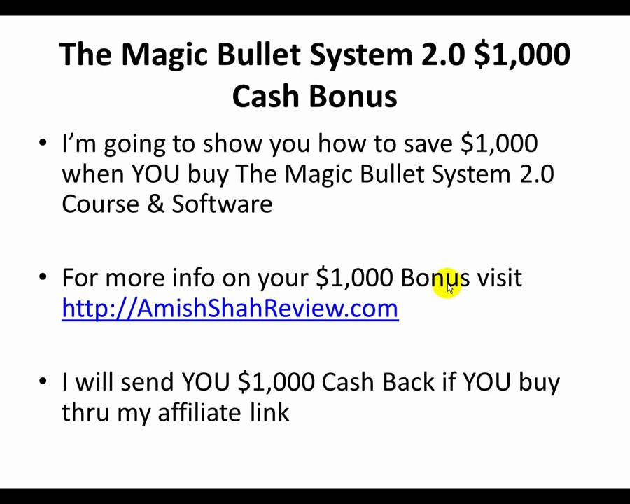 The Magic Bullet System 2.0 $1,000 Cash Bonus Amish Shah Review - YouTube