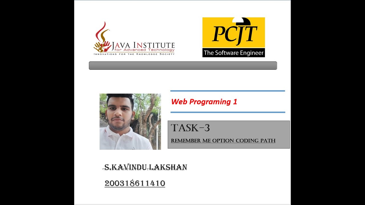 Web Project Task 04 | 1st Year | Develop a remember me add-on for sign ...