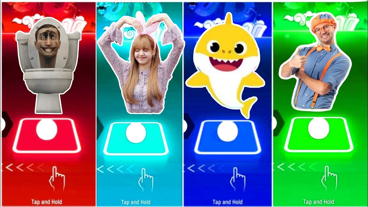 Skibidi Toilet 🆚 Lisa Money 🆚 Baby Shark 🆚 Blippi - Tiles Hop EDM Rush ...