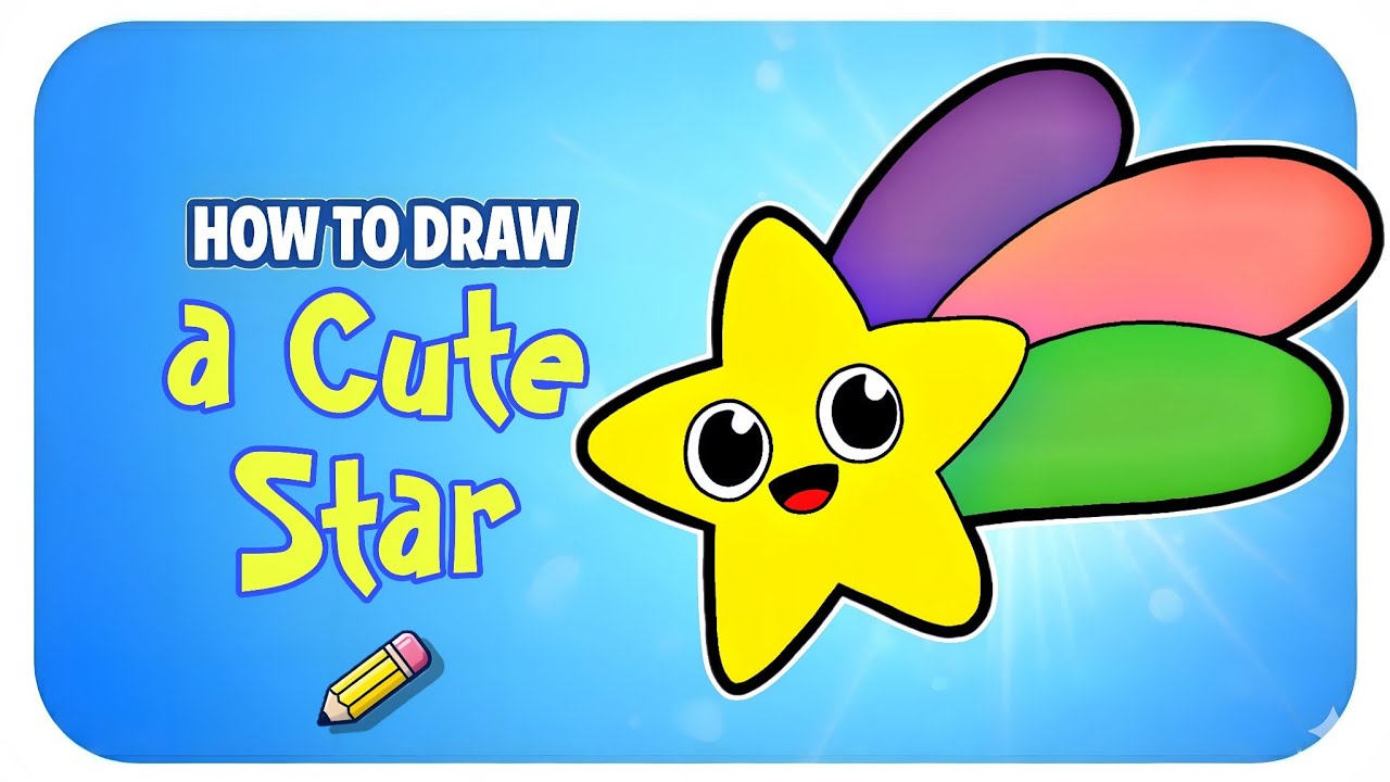 How to Draw a Cute Star ⭐ | Easy Drawing for Kids & Beginners. - YouTube